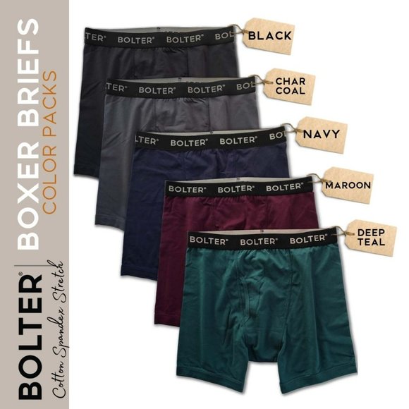 Bolter | Underwear & Socks | 5pack Mens Boxer Briefs Cotton Spandex ...